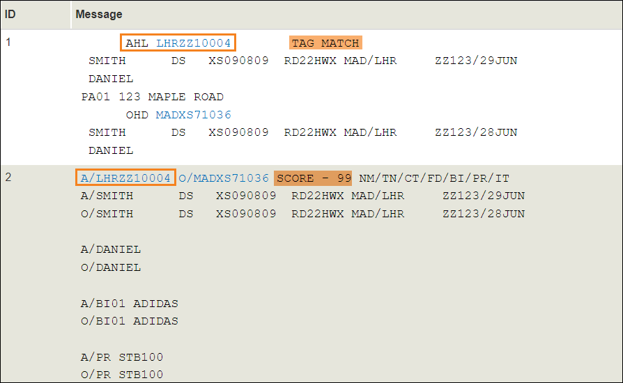 Baggage Tracing and Matching